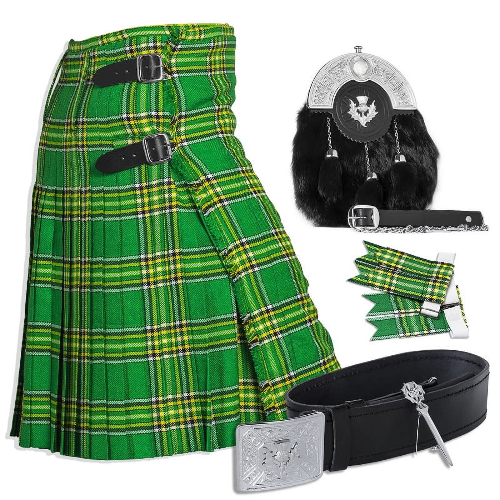 UMAM Tartan Kilt Set - 06 Pieces Kilt Accessories for Men, Scottish ...