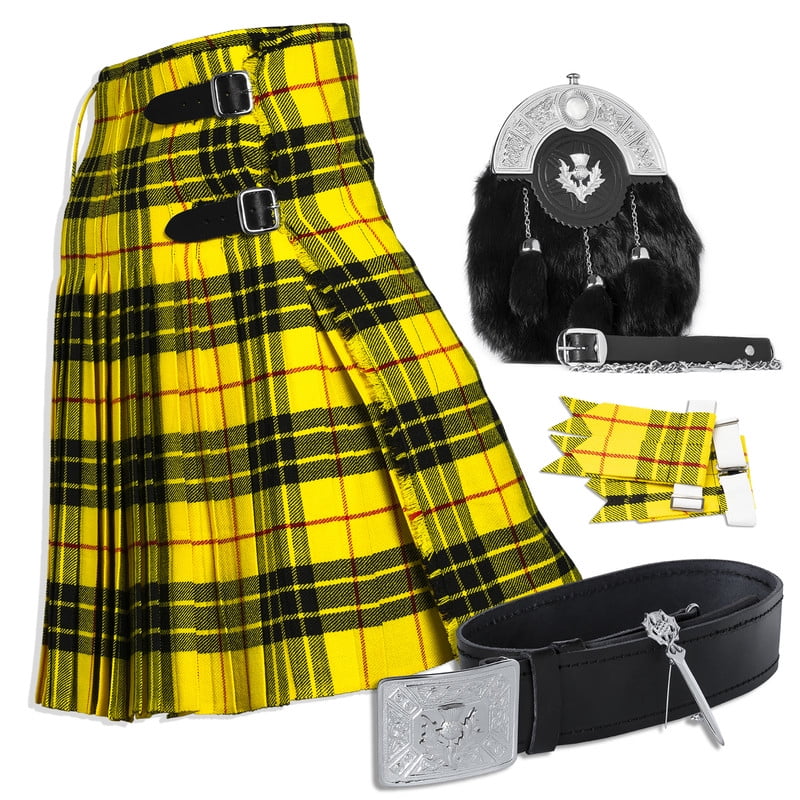 UMAM Tartan Kilt Set - 06 Pieces Kilt Accessories for Men, Scottish ...