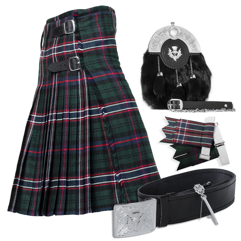 UMAM Tartan Kilt Set - 06 Pieces Kilt Accessories for Men, Scottish ...
