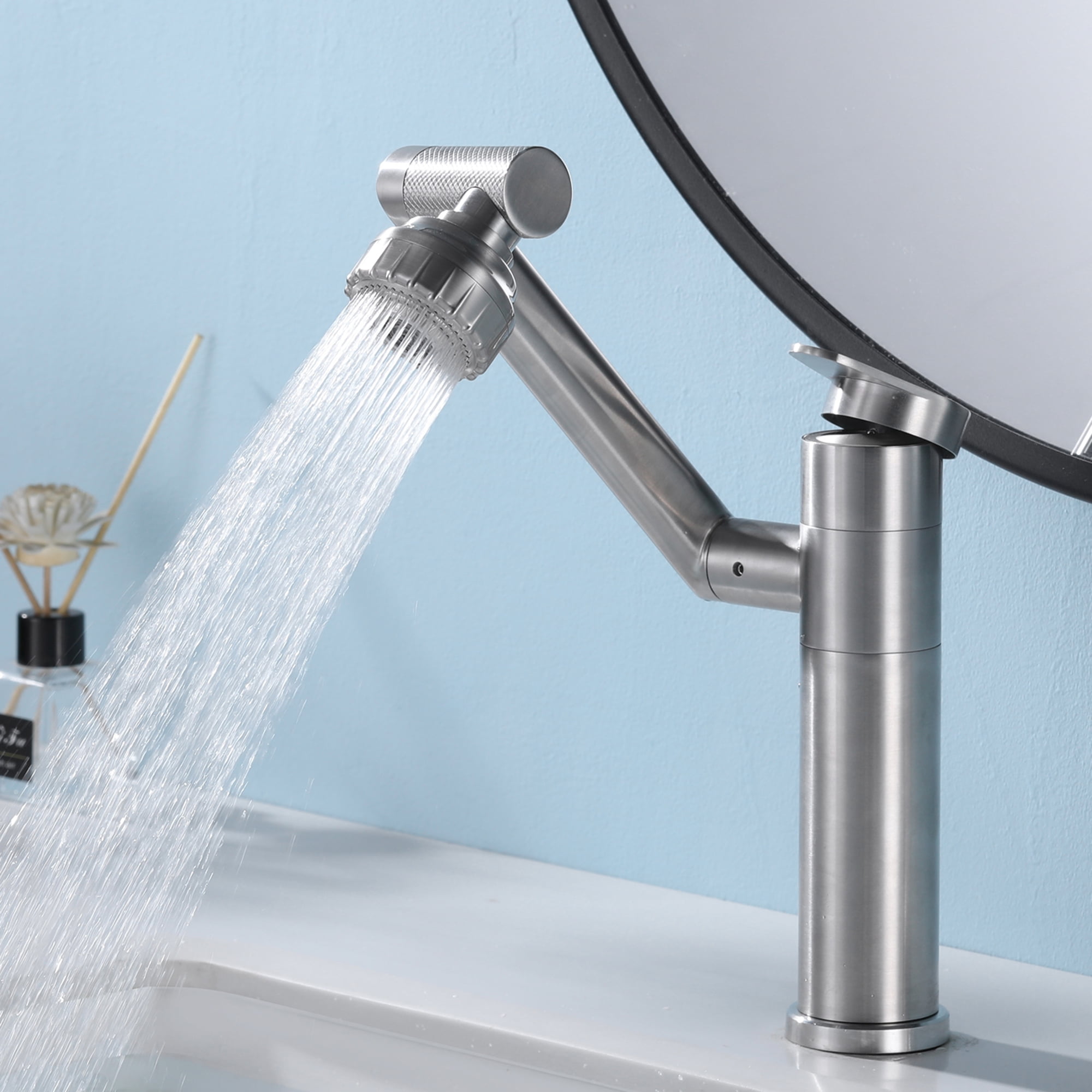 UMANYI Bathroom Faucet for Sink 1 Hole Brush Nikcel Single Handle ...