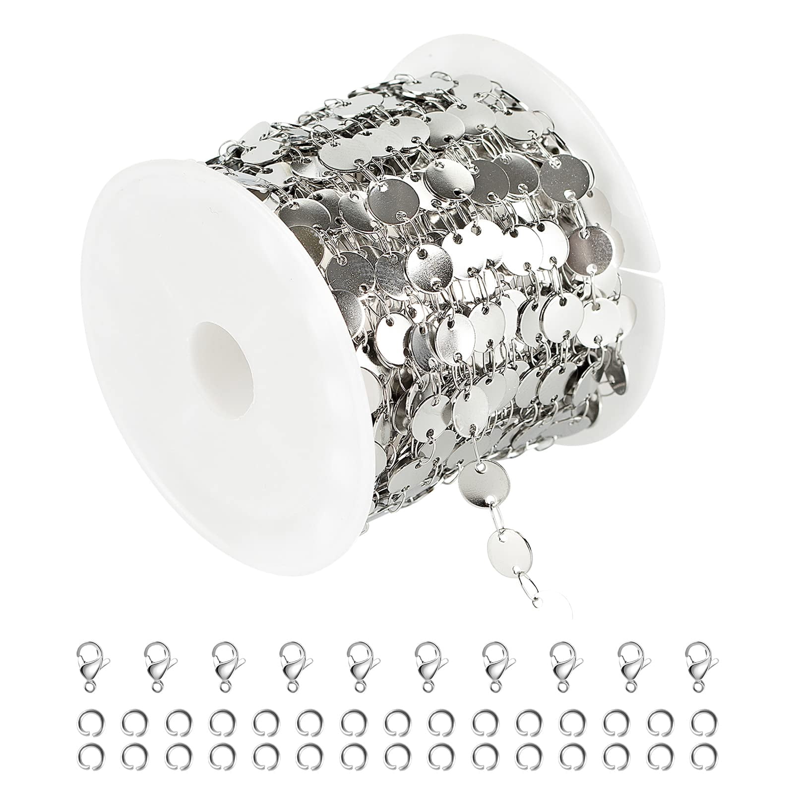 UMAOKANG Silver Chain for Jewelry Making, AIS1 16.4 Feet Stainless ...