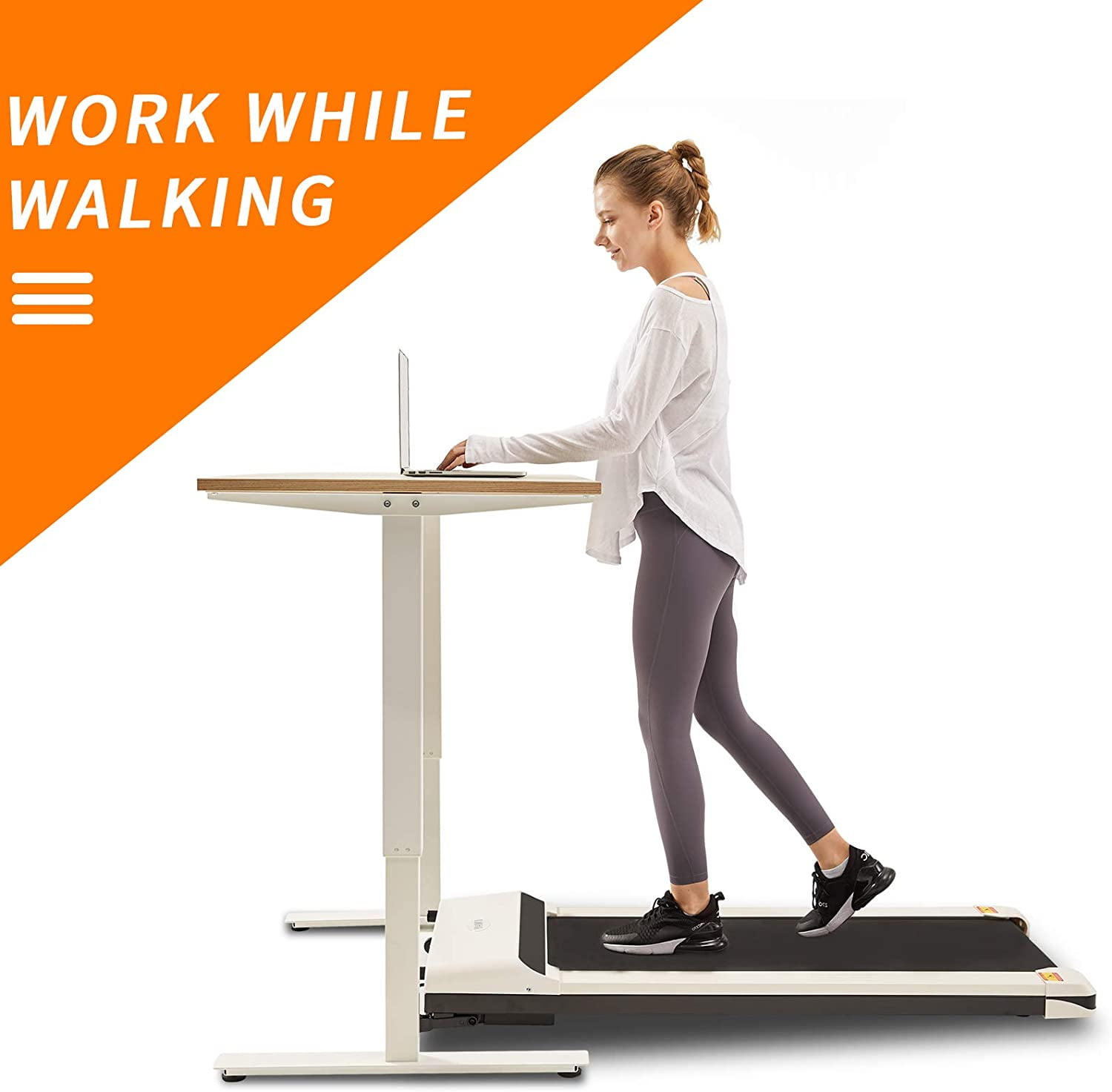 UMAY Under Desk Treadmill with Foldable Wheels, Portable Walking ...