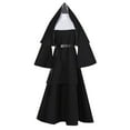Umeng The N Un Costume Plus Size Scary Nun Outfit Priest Halloween Costume Black For Women