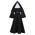 Umeng The N Un Costume Plus Size Scary Nun Outfit Priest Halloween Costume Black For Women