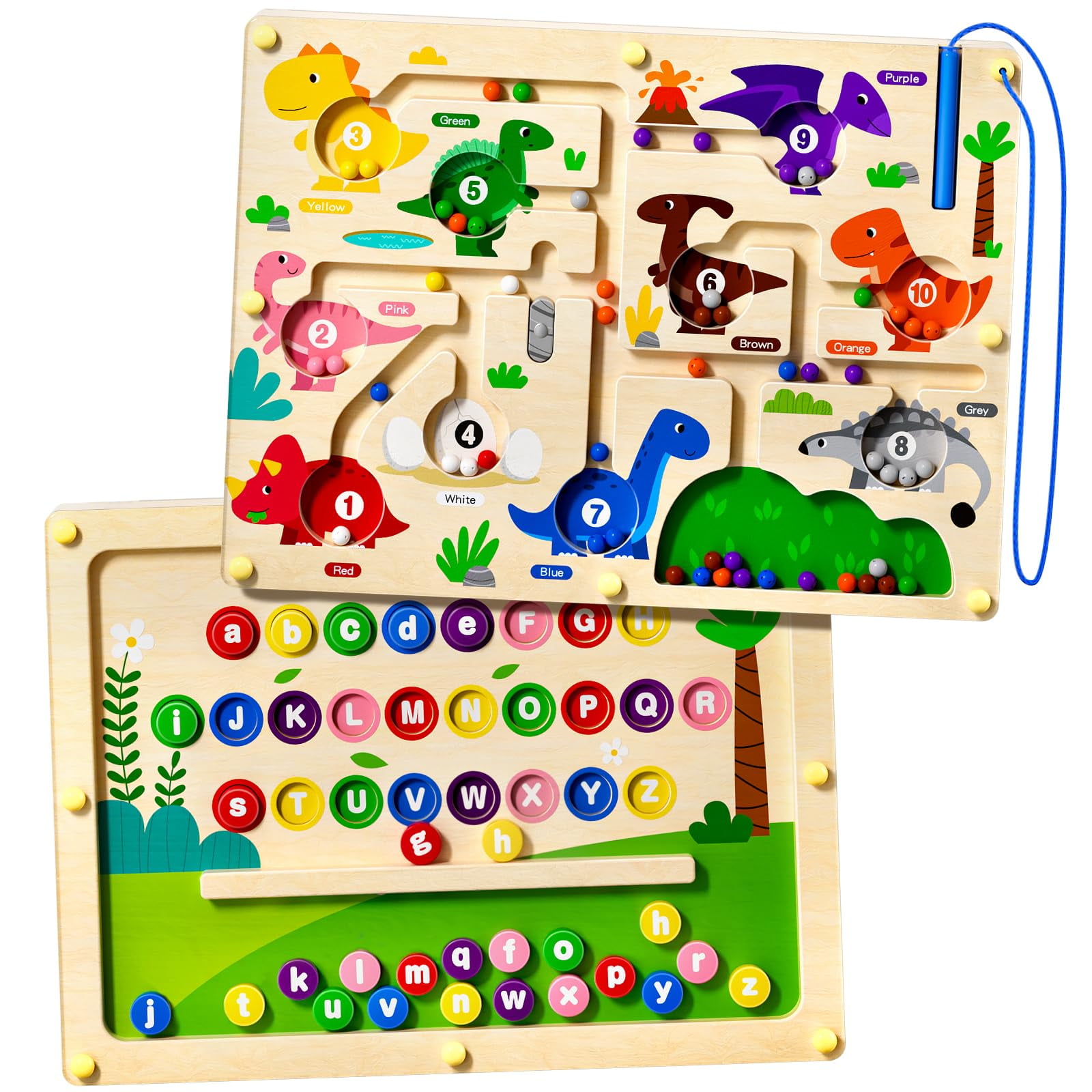 UMEREACT 2 in 1 OIF8 Magnetic Color and Number Maze Double-Sided ABC ...