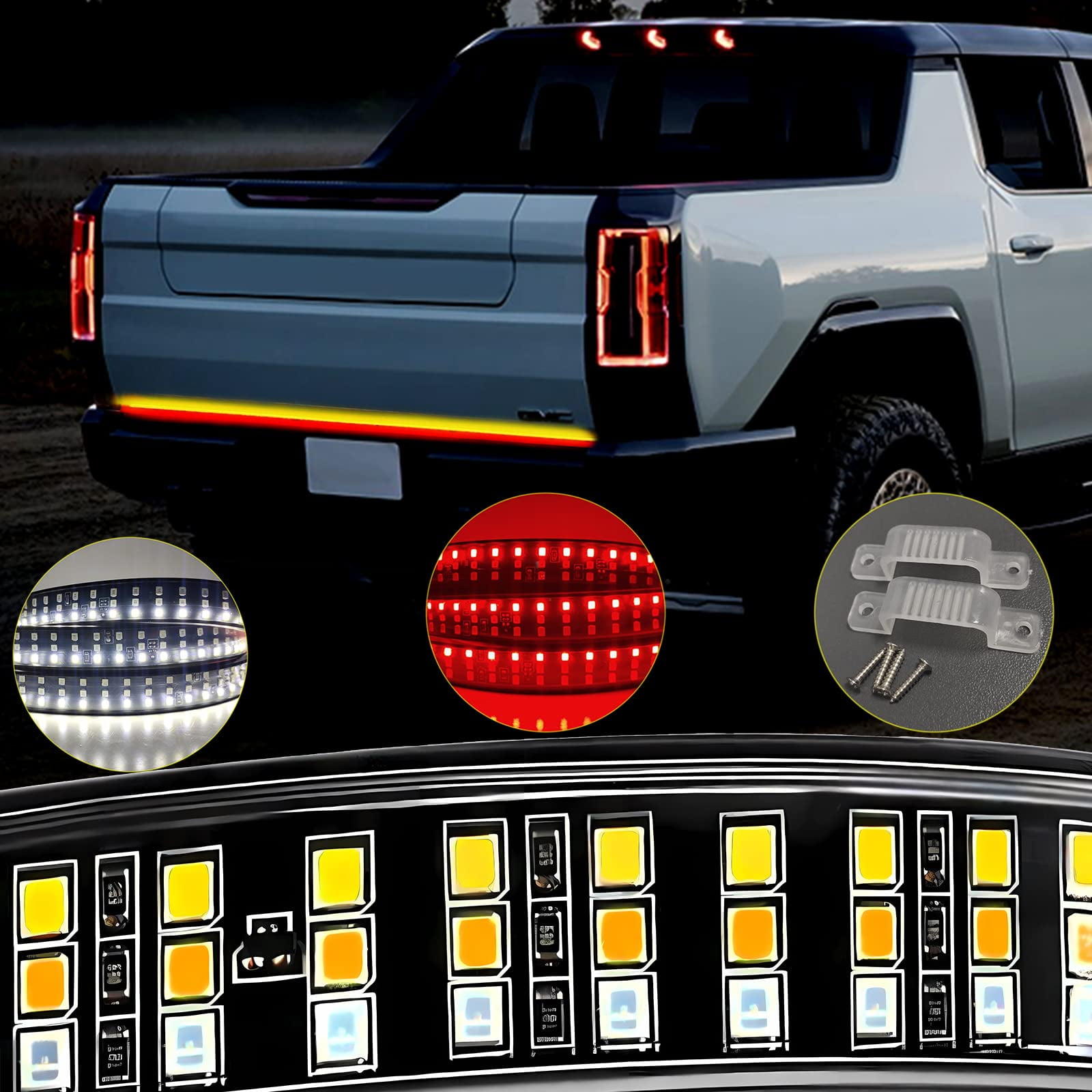 UMGASOM Truck Led Tailgate STF9 Light Bar 60" Triple Row 432 LED Light ...