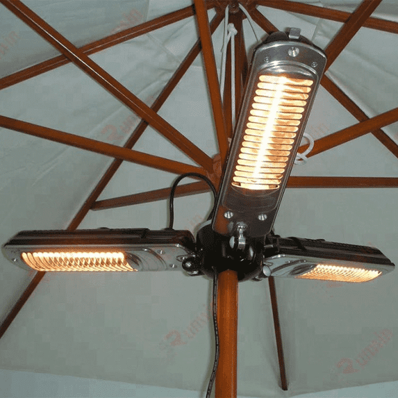 UMI Patio 1500W Folding Outdoor Infrared Umbrella Heater, Equipped with ...