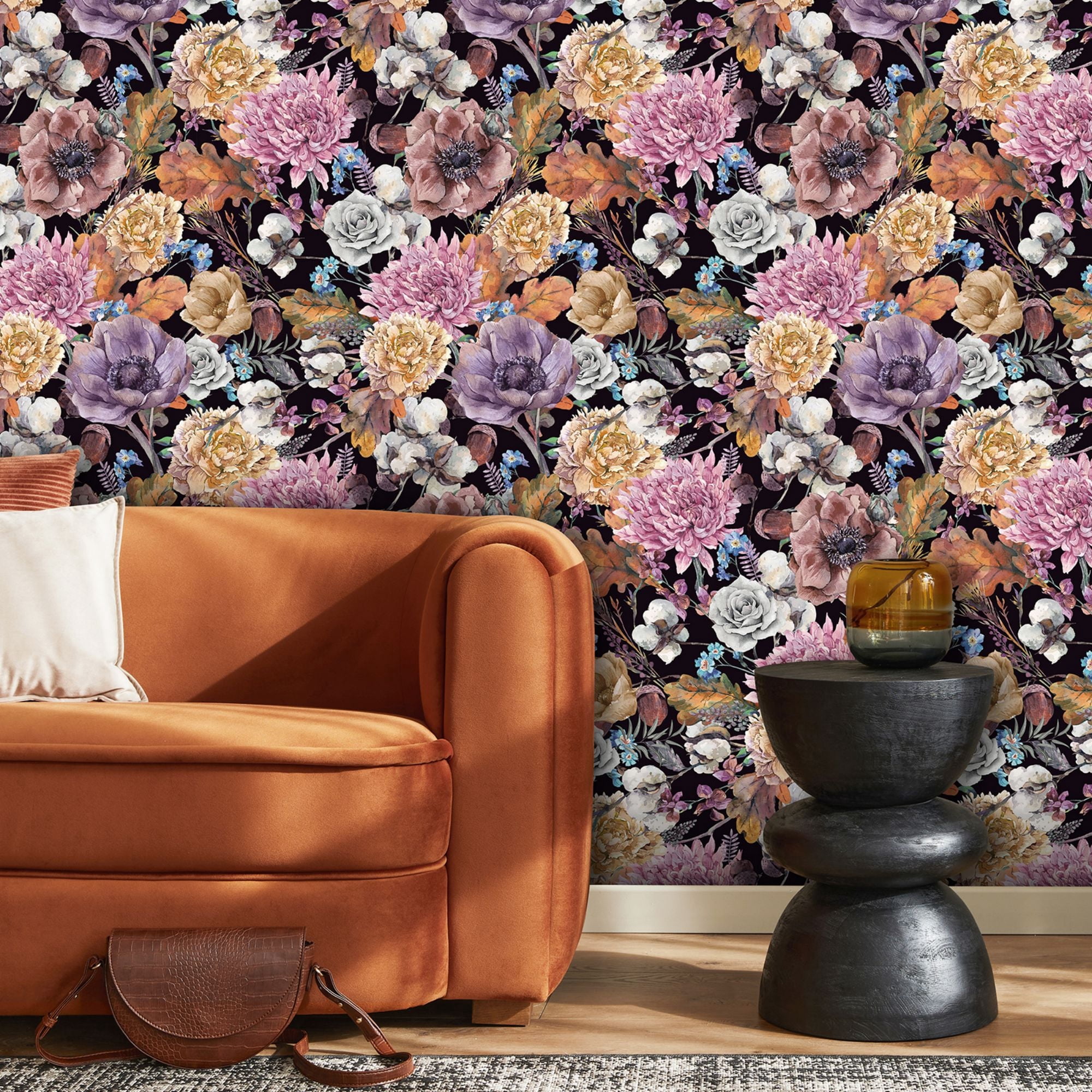 UMIGGEE 17.7-in x 393-in Floral Wallpaper Multicolor Peel and Stick ...