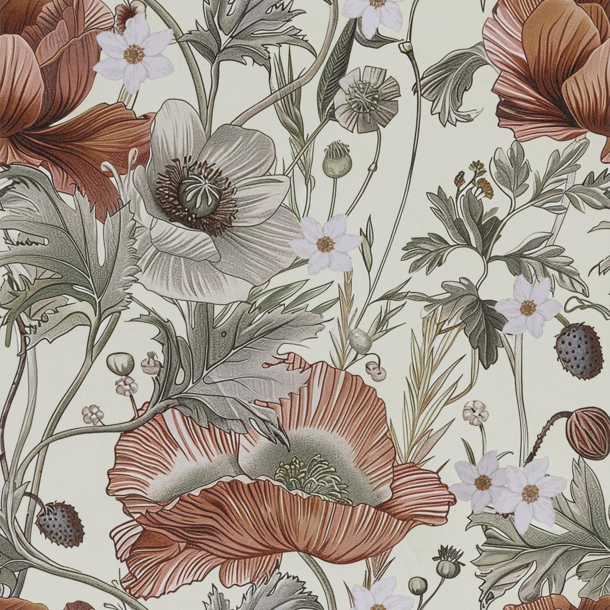 UMIGGEE Floral Peel and Stick Wallpaper Vintage Floral Contact Paper 17 ...