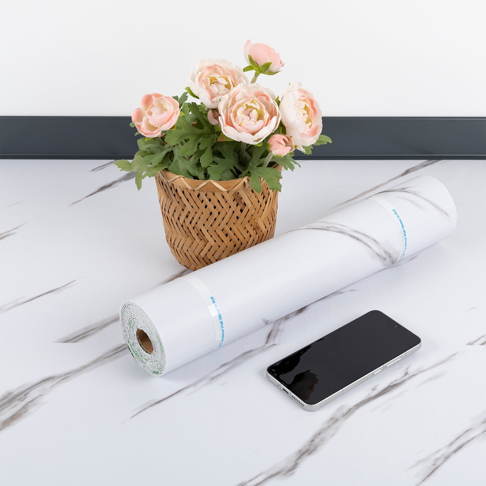 UMIGGEE Marble Peel and Stick Vinyl Flooring Roll 15.7-in x 118-in/12.8 ...