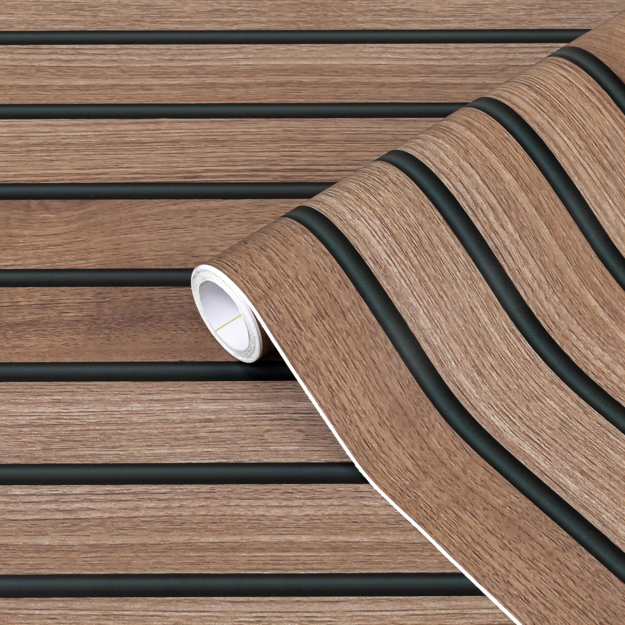 UMIGGEE Wood Slat Wallpaper Peel and Stick Wallpaper Faux Brown Shiplap ...