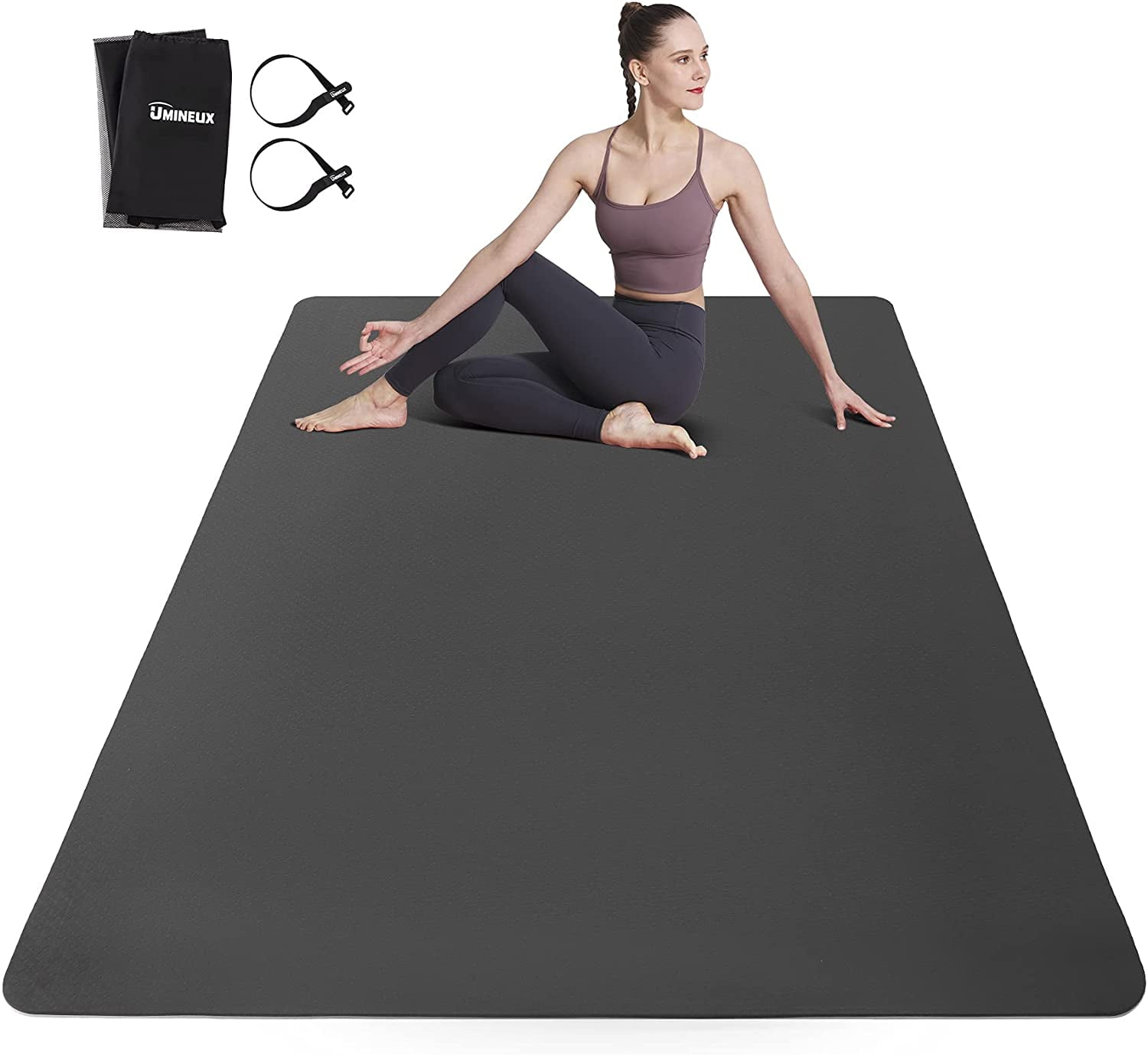 UMINEUX Large Yoga Mat for Men and Women 1/4 Inch Extra Thick TPE ...