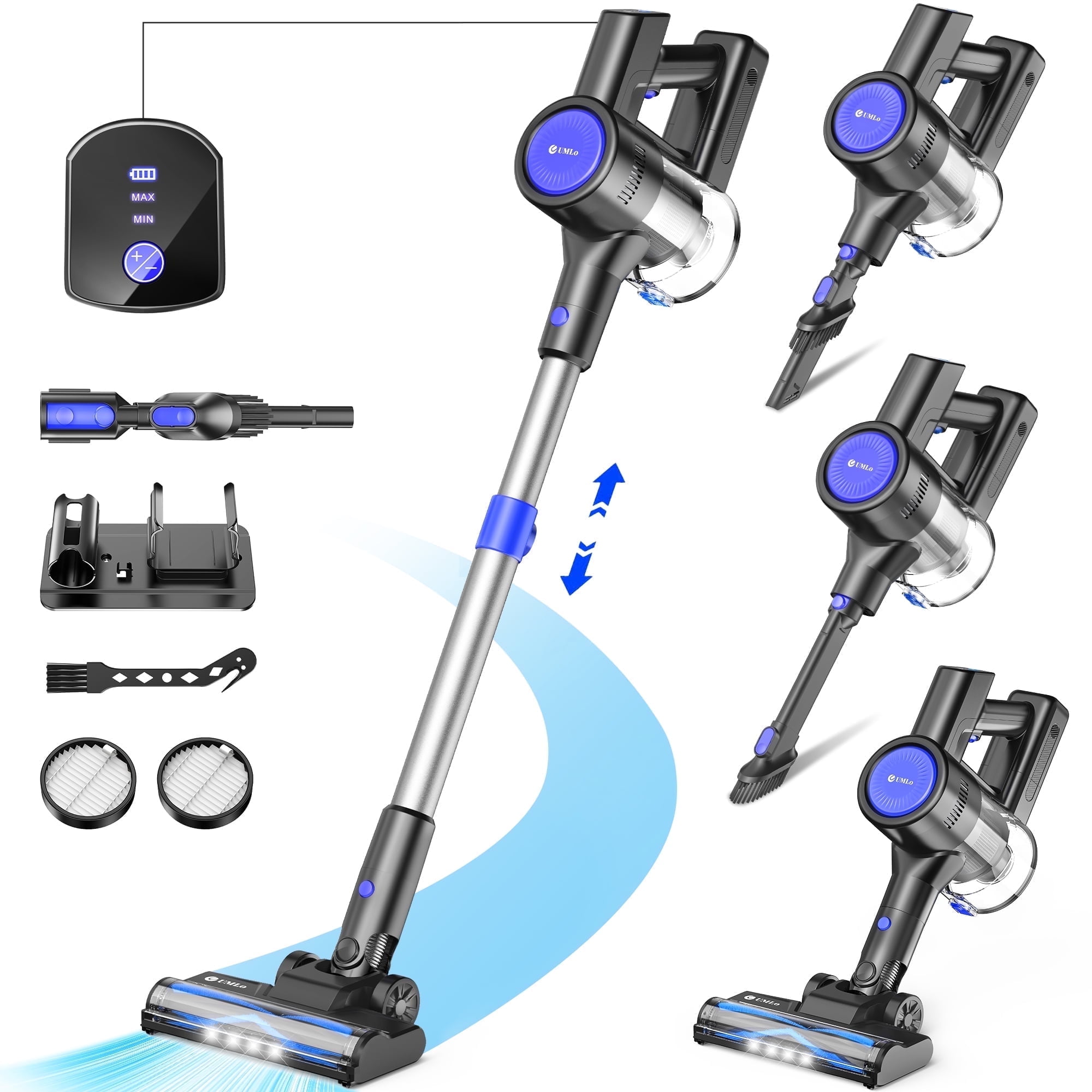 UMLo Cordless Vacuum Cleaner, 38KPa Strong Suction, 400W Brushless ...