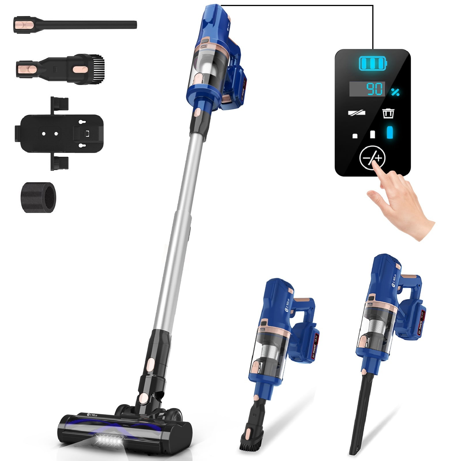 UMLo V11 Cordless Vacuum Cleaner, Stick Vacuum with 300W 30Kpa Powerful ...