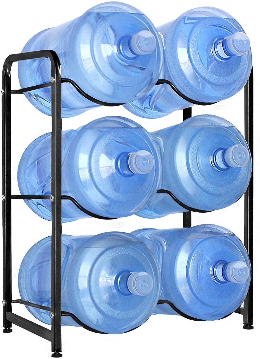 UMORNING Water Cooler Rack, 3-Tier Carbon Steel Storage Organizer for 6 ...