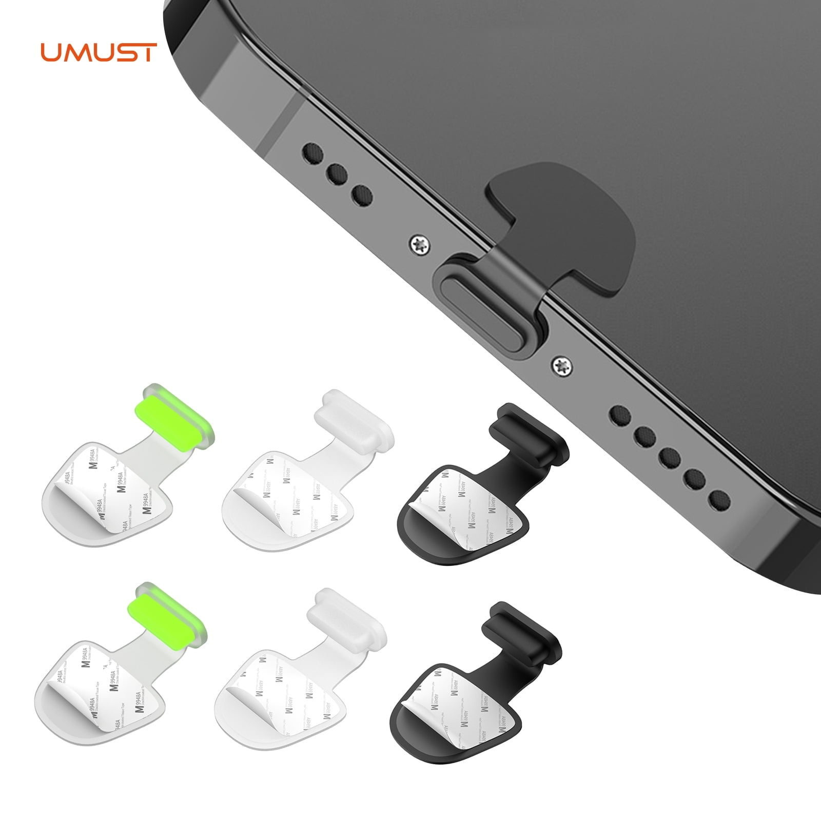 UMUST 6pcs Cell Phone Port Dust Plug Silicone Charge Plug Protector ...