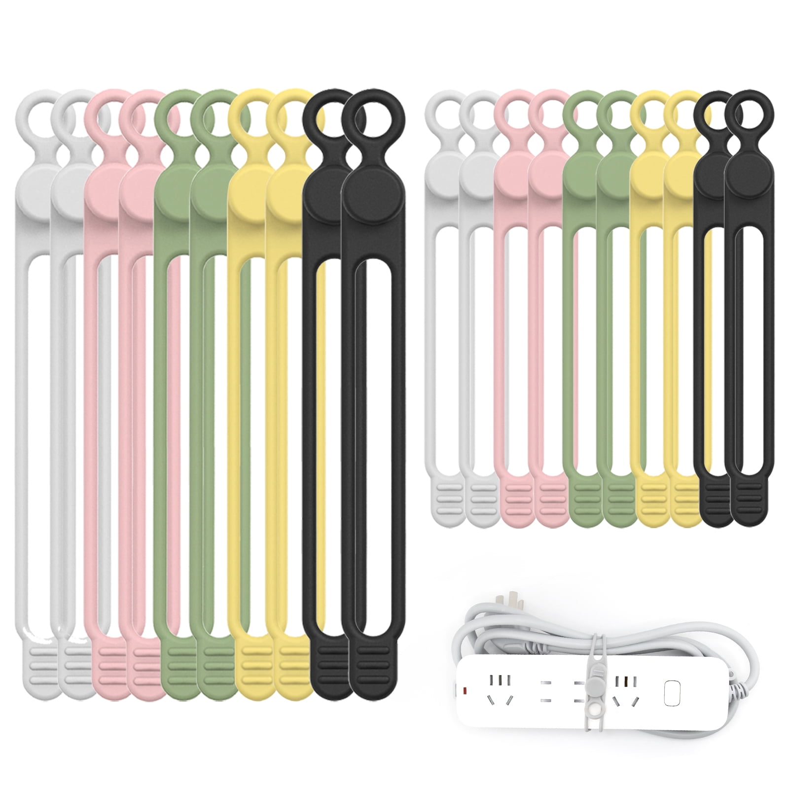 UMUST Silicone Cable Ties, Reusable Cable Management Organizer,Cable ...