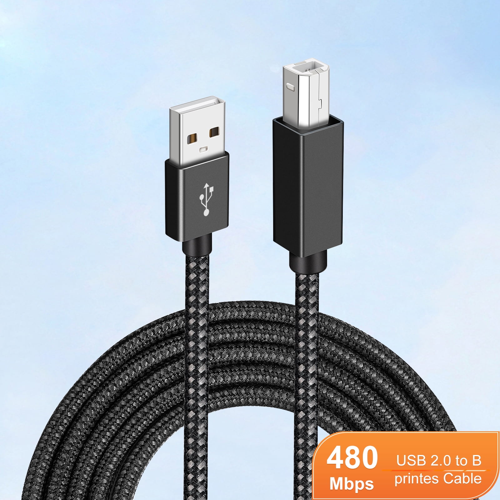 UMUST USB2.0 High Speed Printer Cable（2m/6.6ft）,480Mbps USB B to USB 2. ...