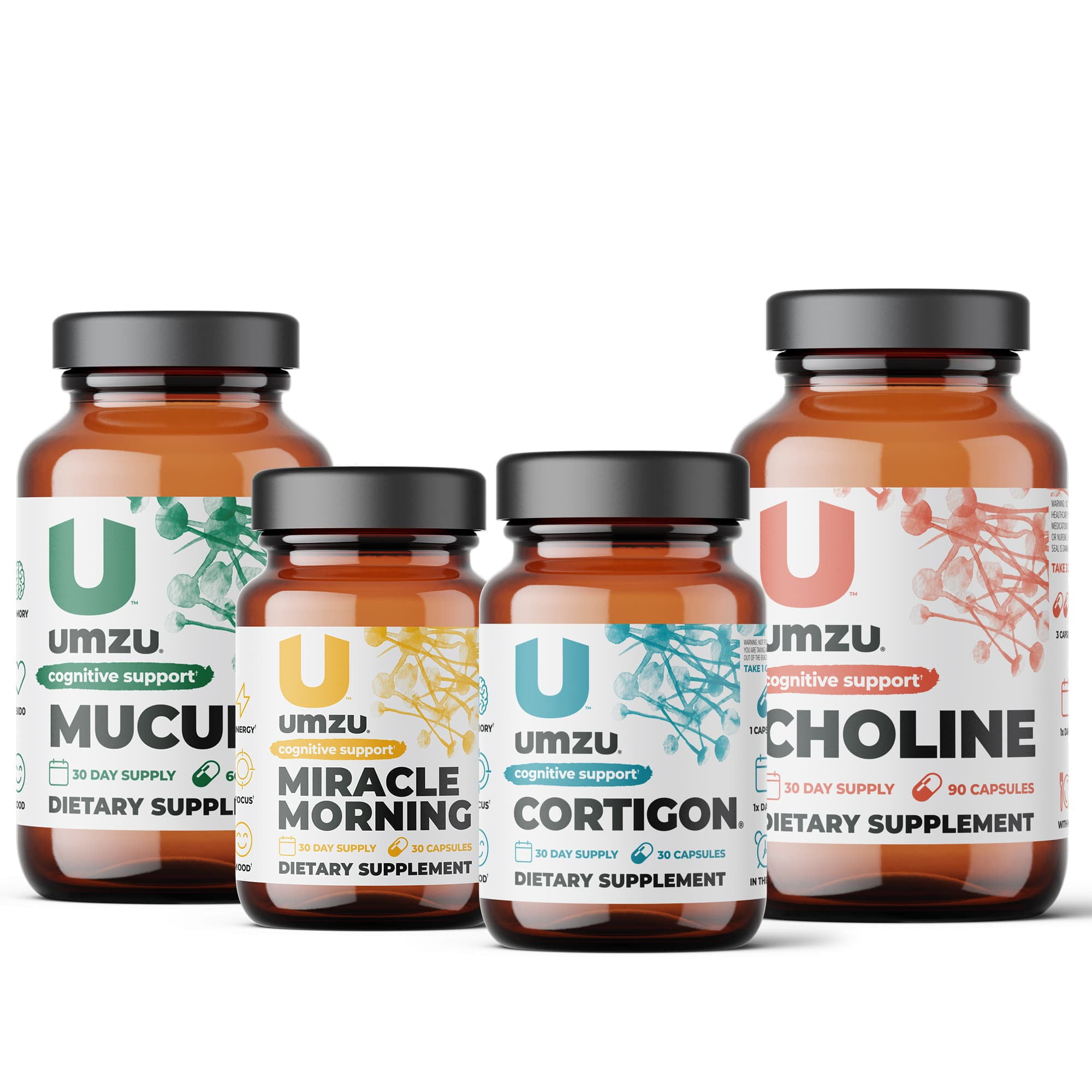 UMZU Brain Fog Support Bundle: Cortigon, Miracle Morning, Choline ...