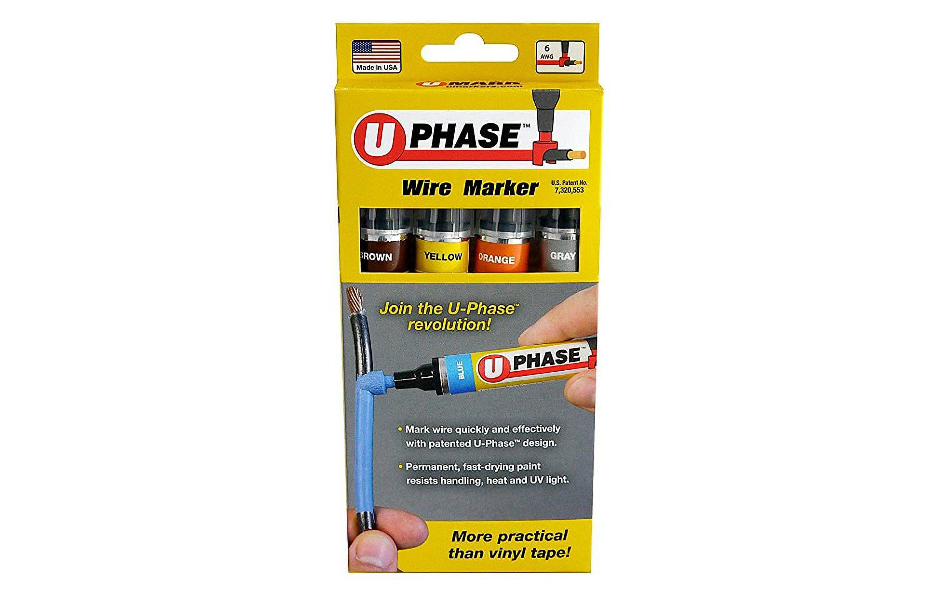UMark 10718P3A Brown/Yellow/Orange/Gray UPhase Marker, Pack of 4 ...