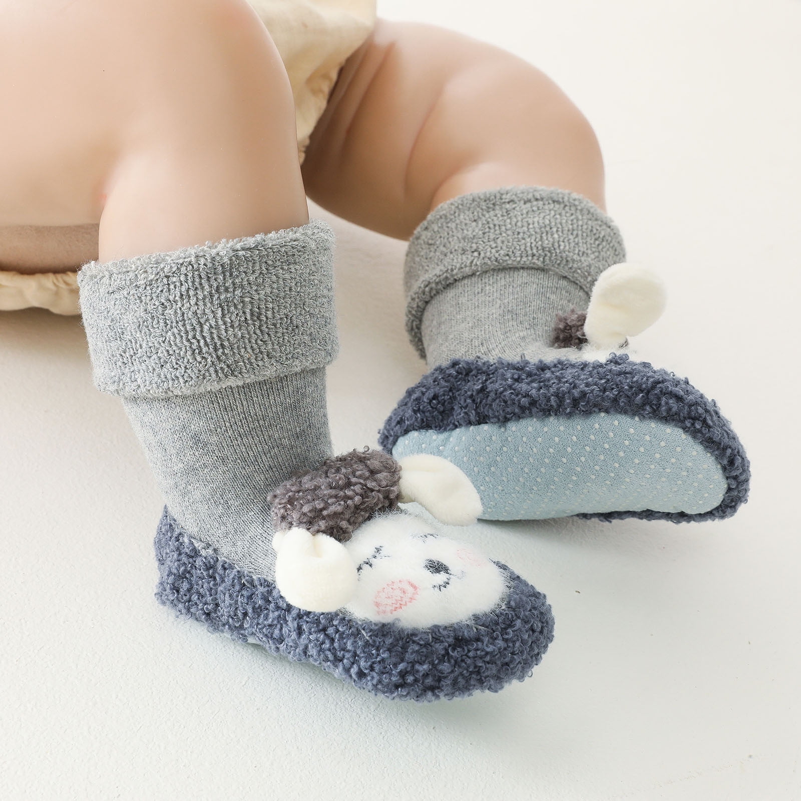 UMfun Toddler Boys Girls Solid Color Cartoon Dog Socks Keep Warm Plush ...