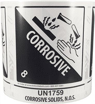 UN1759 Hazardous Corrosive Solids, N.O.S. Class 8 Shipping Labels | 4 x ...