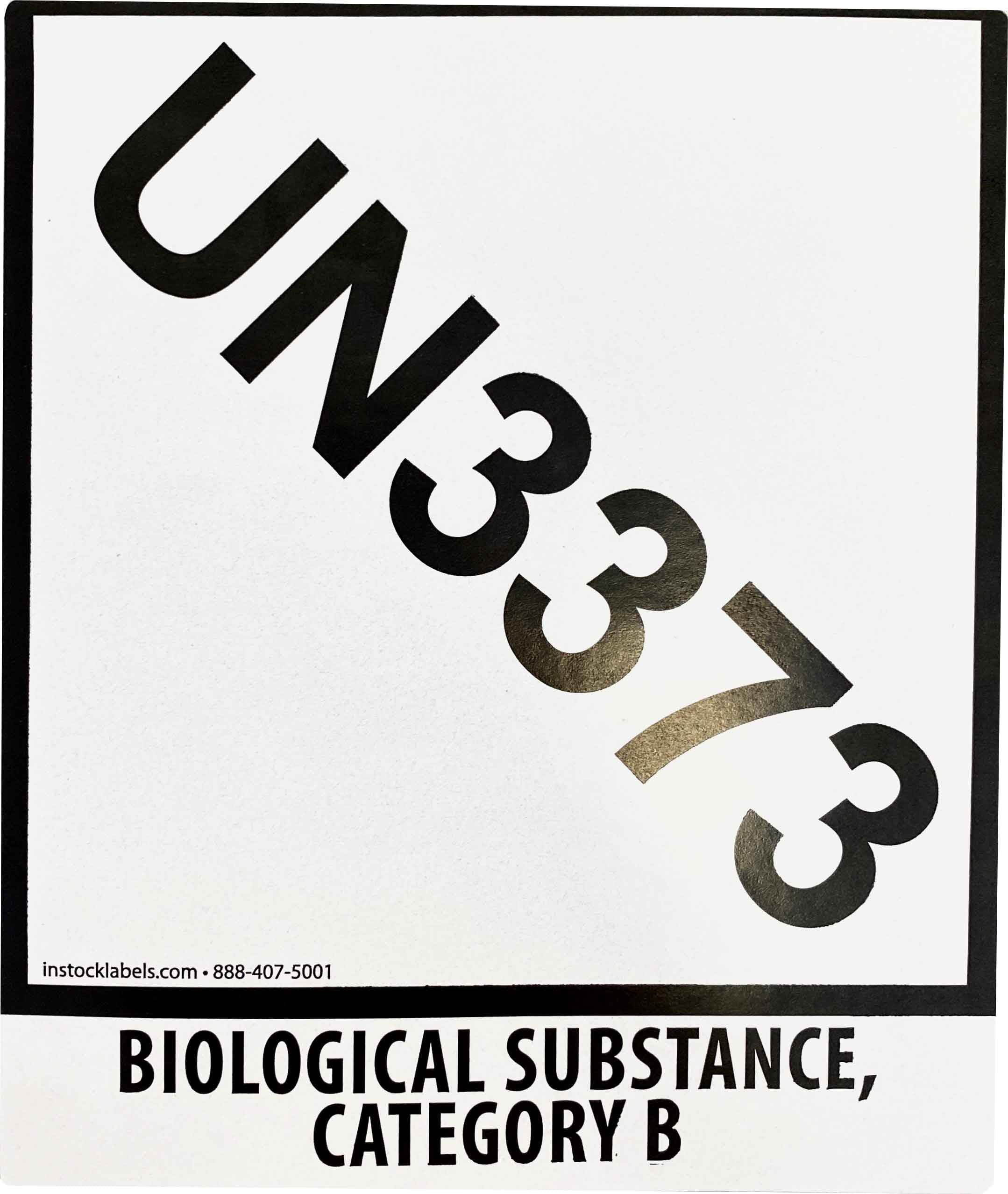 UN3373 BIOLOGICAL SUBSTANCE, CATEGORY B Labels | 4" x 4.75" Inches ...