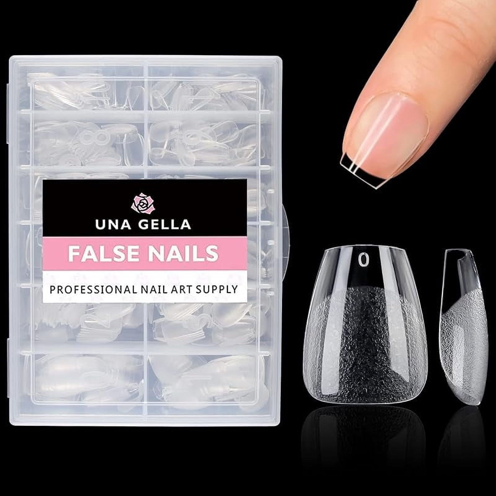 UNA GELLA 504PCS Extra Short Gel Nail Tips Coffin Shape - Pre Etched ...