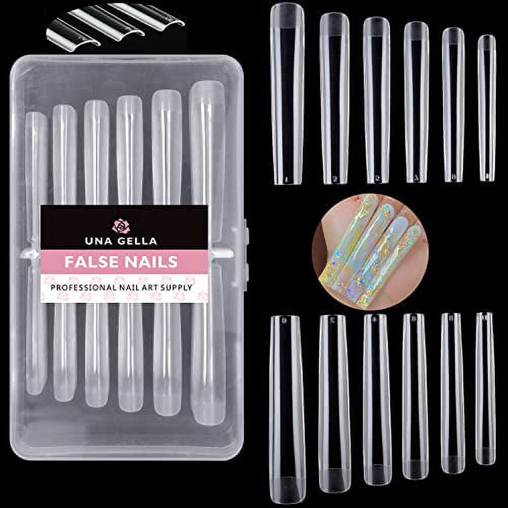 UNA GELLA Square Gel Nail Tips 3XL Extra Long Nail Tips No C, una gella ...
