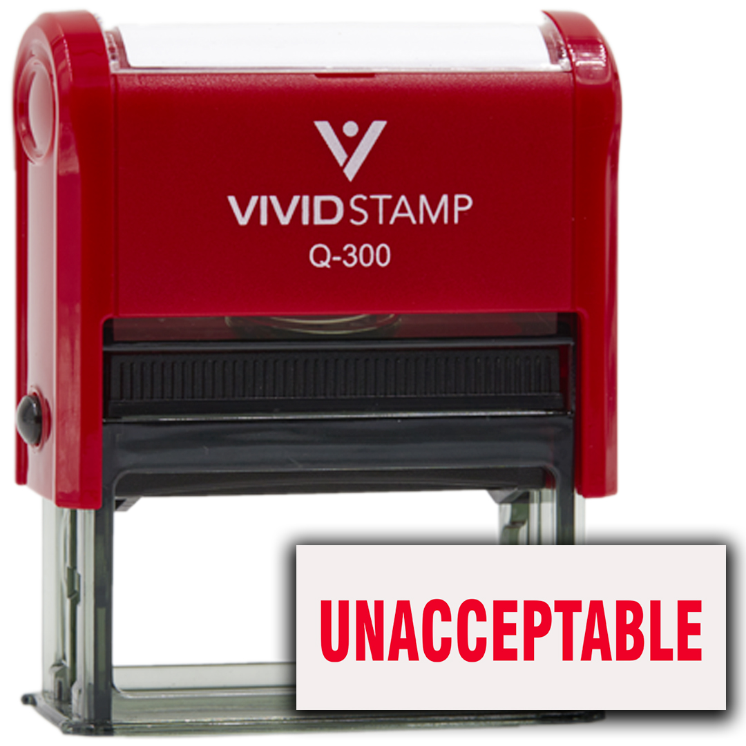 UNACCEPTABLE Self-Inking Office Rubber Stamp (Red Ink) - Q-300 ...