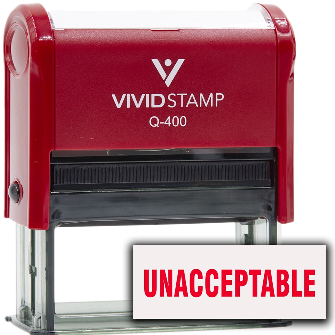 UNACCEPTABLE Self-Inking Office Rubber Stamp (Red Ink) - Q-400 ...