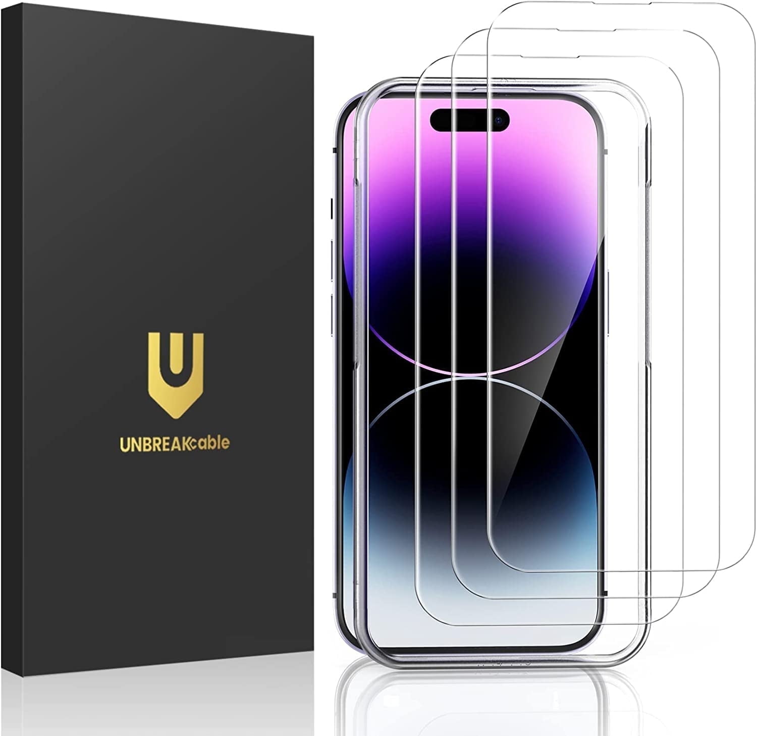 UNBREAKcable Screen Protector for iPhone 14 Pro Max 3-Pack, Double ...