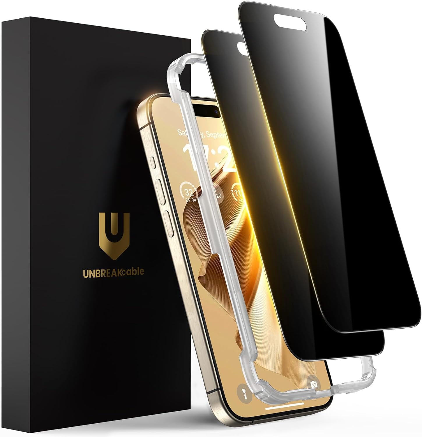 UNBREAKcable Privacy Screen Protector for iPhone 15 Pro Max, Full ...