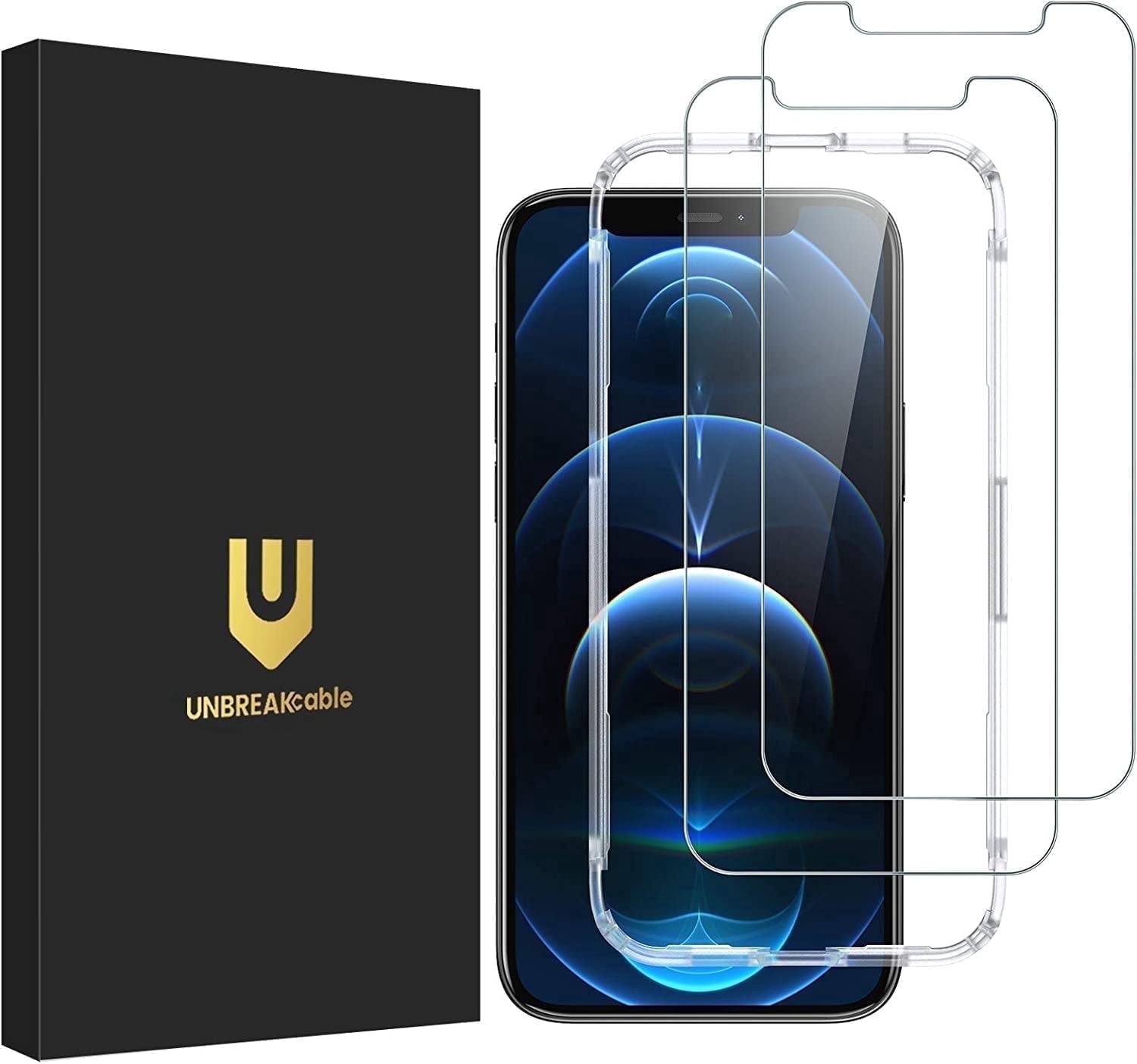 UNBREAKcable 2 Pack Screen Protector for iPhone 12/Pro, 9H Hardness ...