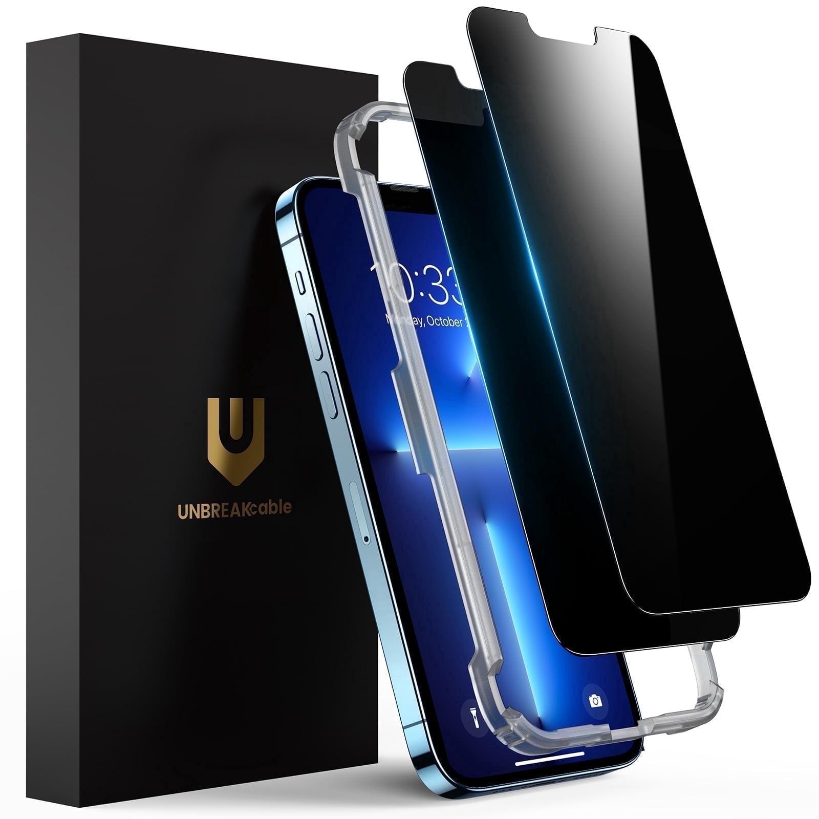 UNBREAKcable Tempered Glass Privacy Screen Protector for iPhone 14/13 ...
