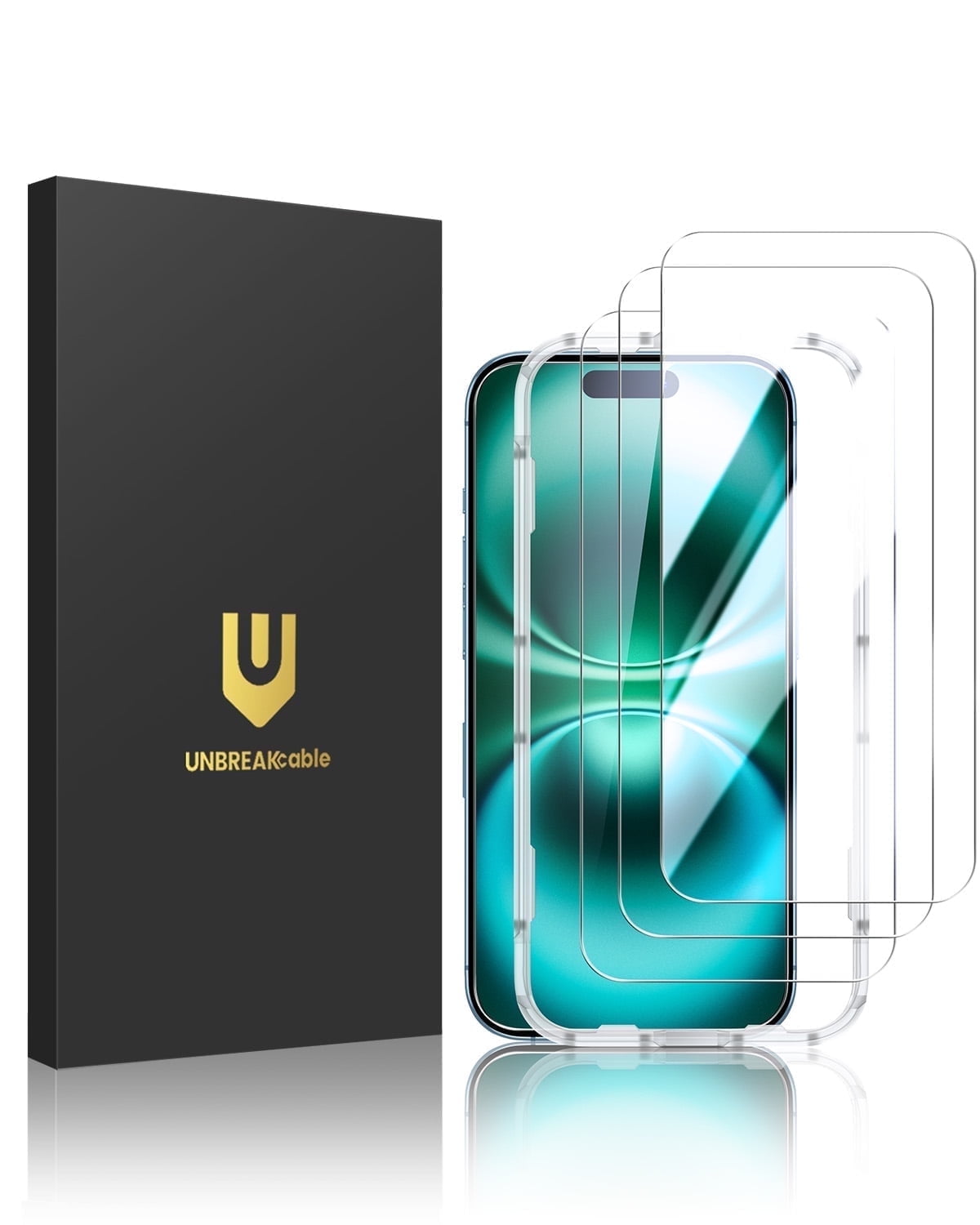 UNBREAKcable iPhone 16 Plus Screen Protector 3 Pack, Tempered Glass ...