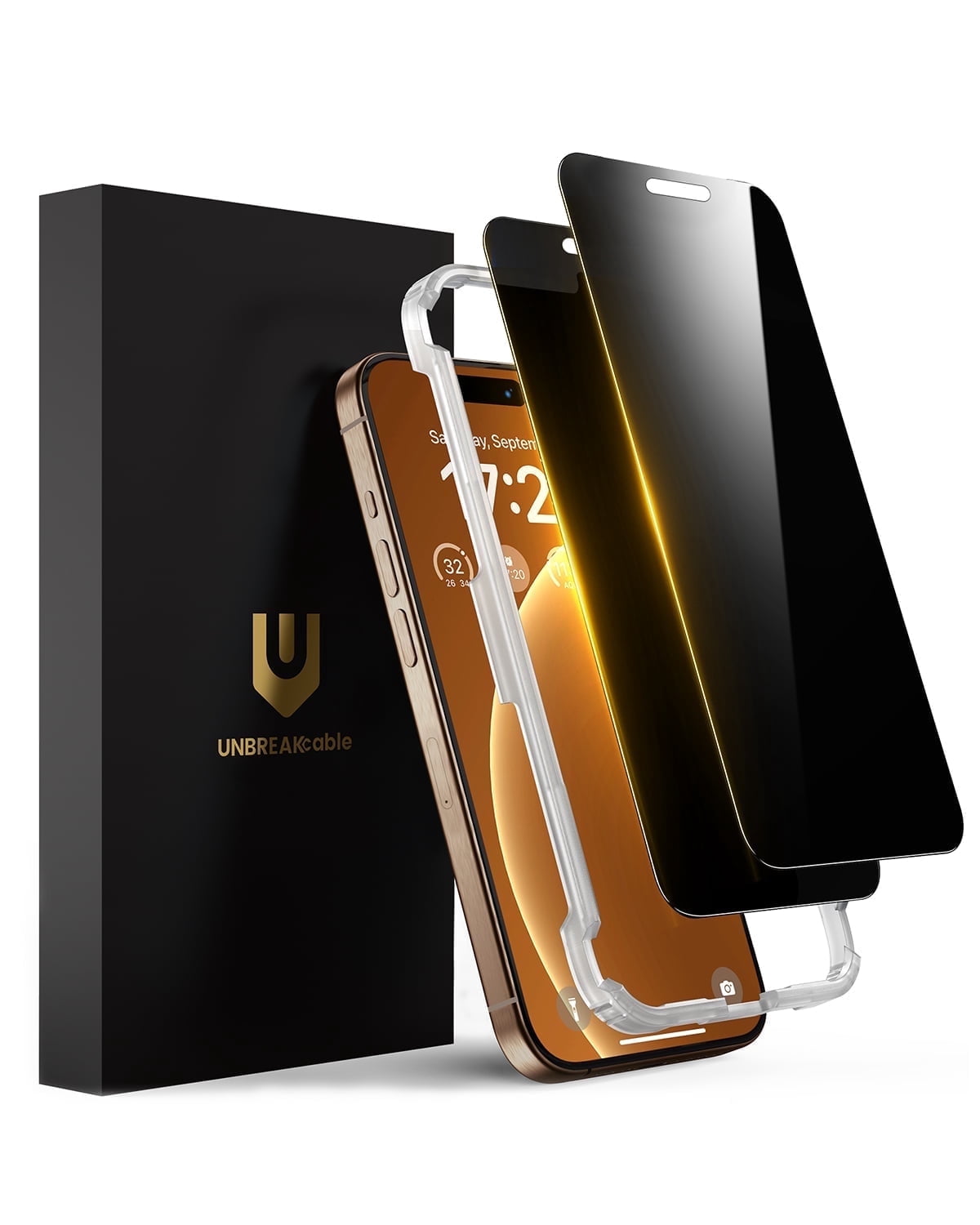 UNBREAKcable Privacy for iPhone 16 Pro Screen Protector 2 Pack, Full ...