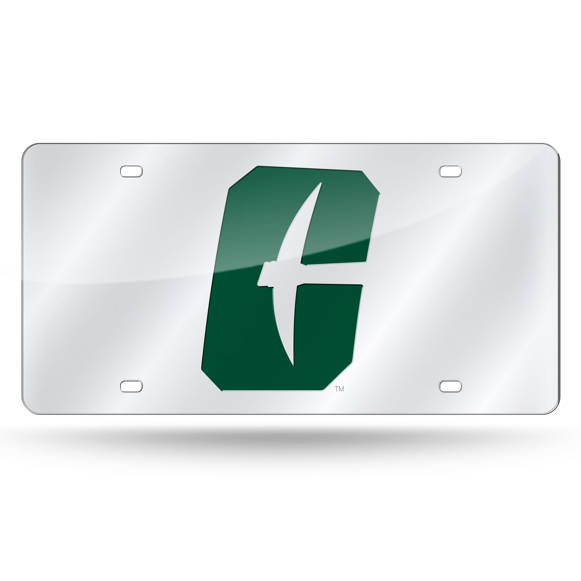 UNC Charlotte Mirrored Laser Cut License Plate Tag, Heavy-Duty Chrome ...