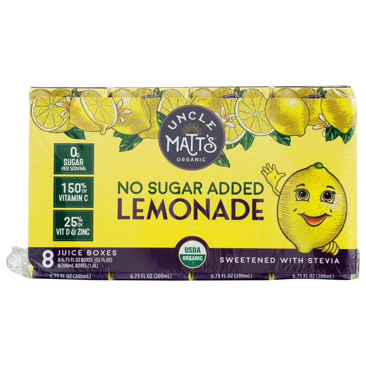 UNCLE MATTS Organic No Sugar Added Lemonade 8pk, 54 FZ - Walmart.com