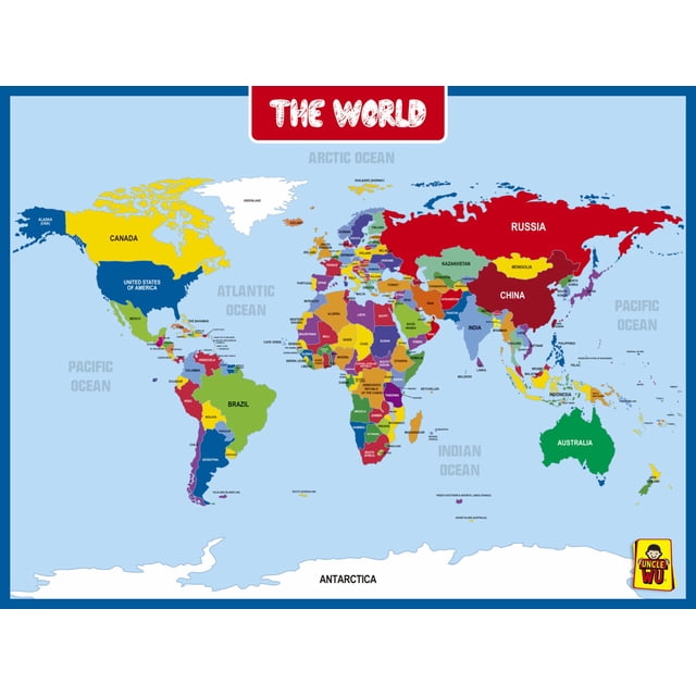 UNCLE WU World Map Poster- Home School,Classroom,Back to School ...