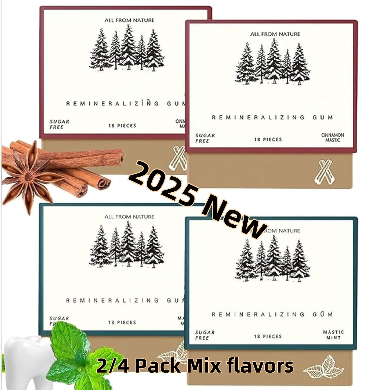 UNDERBRUSH Remineralizing Chewing ,New Organic Natural Mastic Mint ...