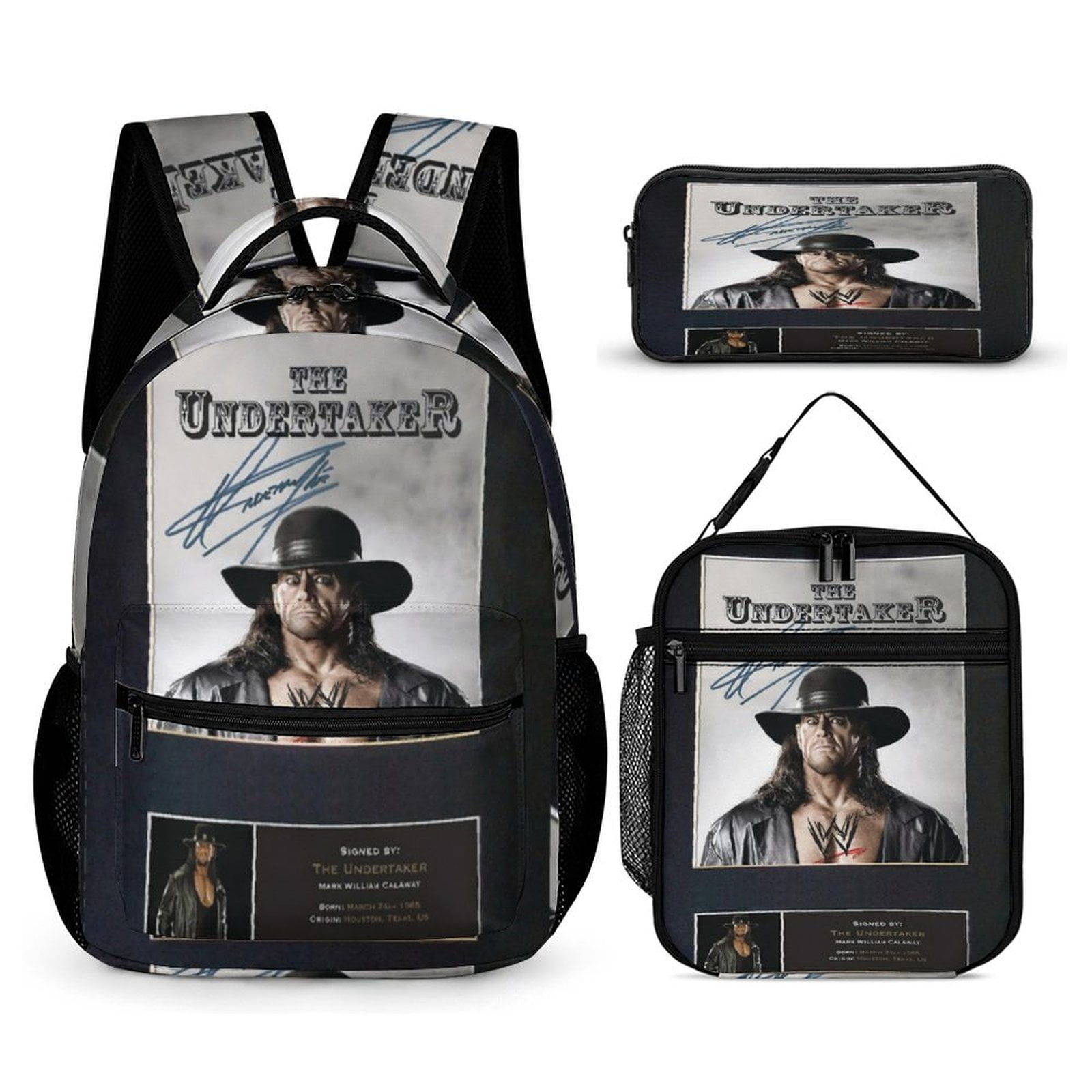 UNDERTAKER 3 Piece Backpack Set Anime Casual Daypack with Lunch Bag ...