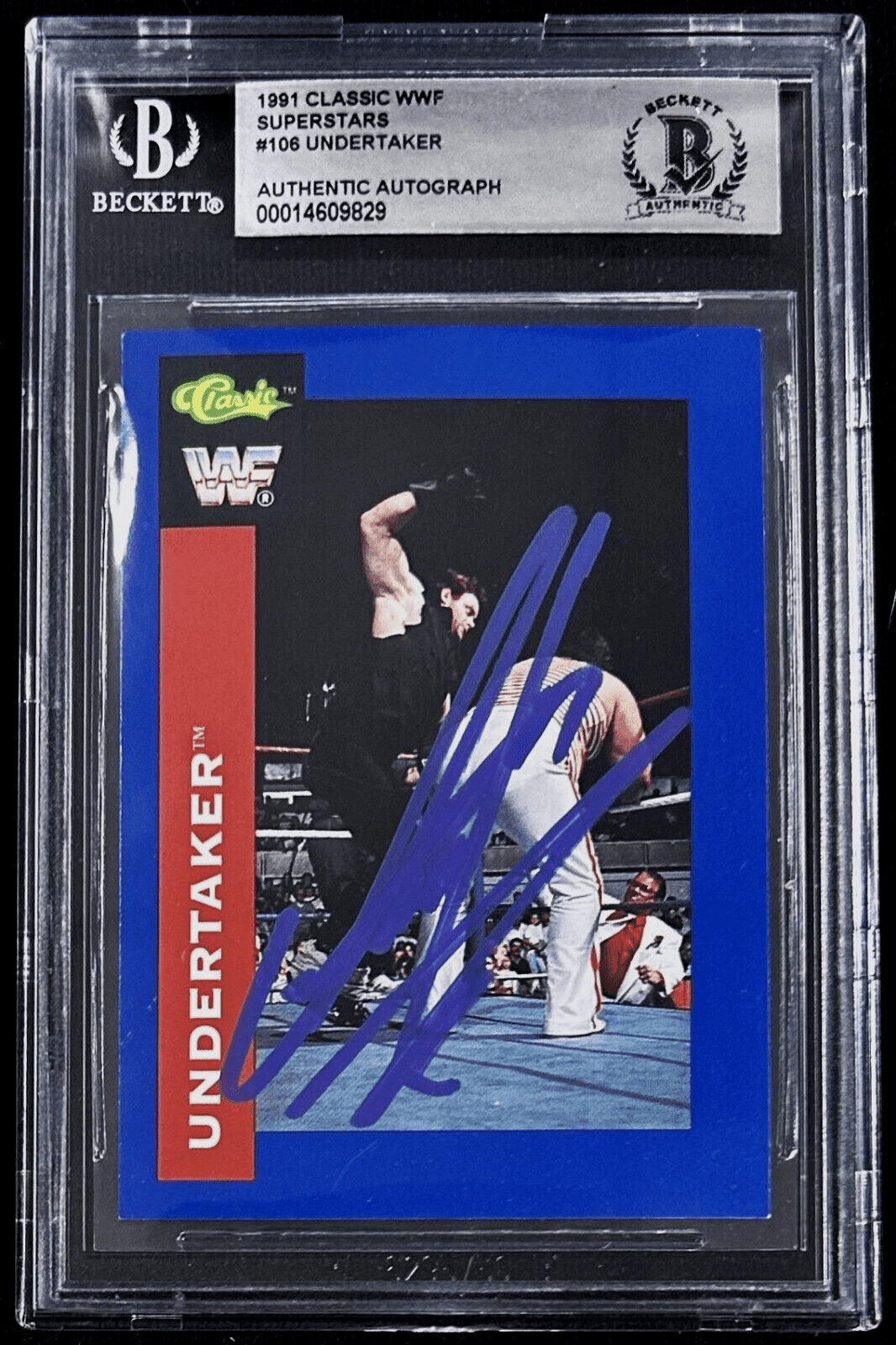 UNDERTAKER Signed 1991 Classic WWF Superstars Card #106 Beckett ...