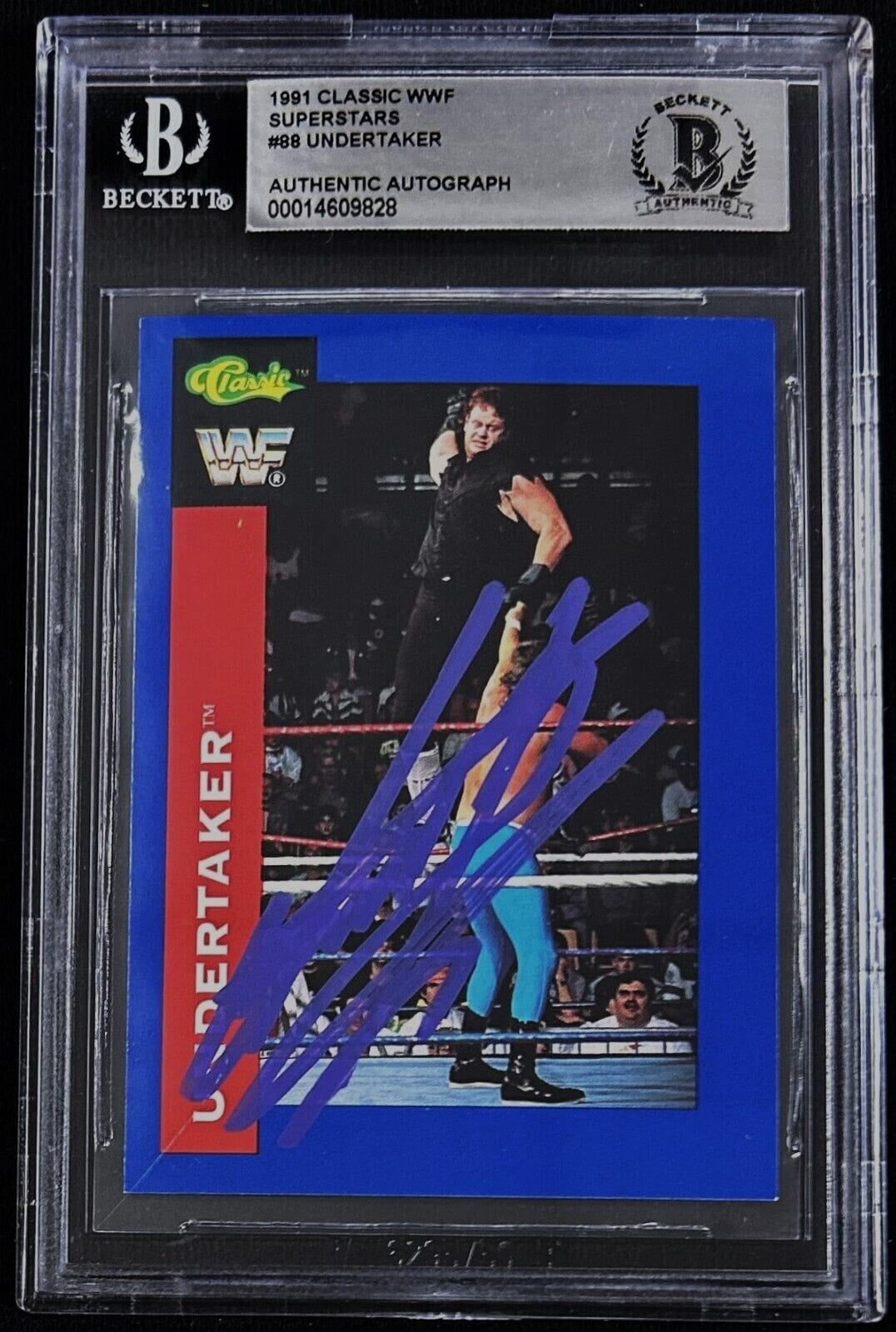 UNDERTAKER Signed 1991 Classic WWF Superstars Card #88 Beckett ...