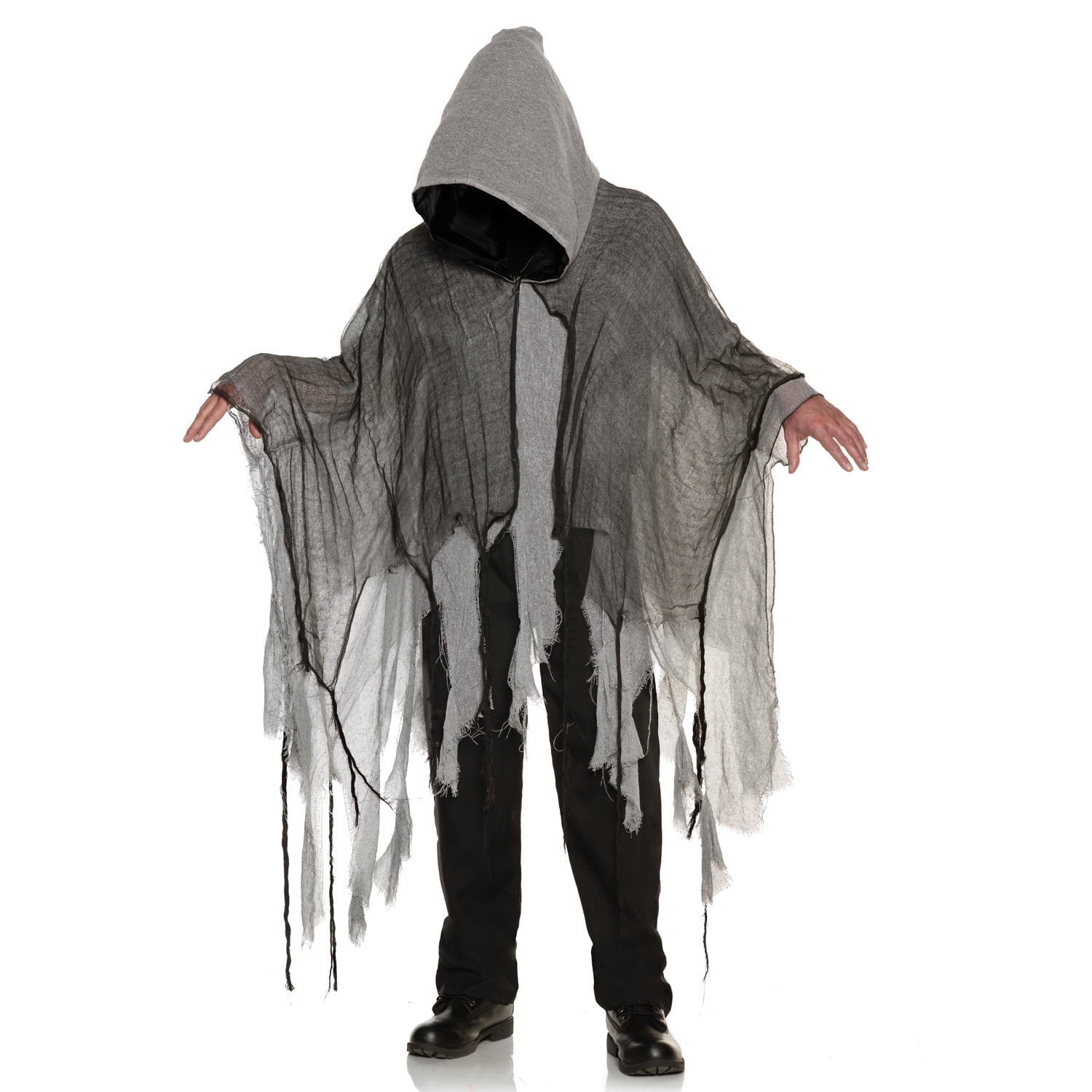 UNDERWRAPS Grey Horror Hooded Cape - Adult Cape for Men, Grim Reaper ...