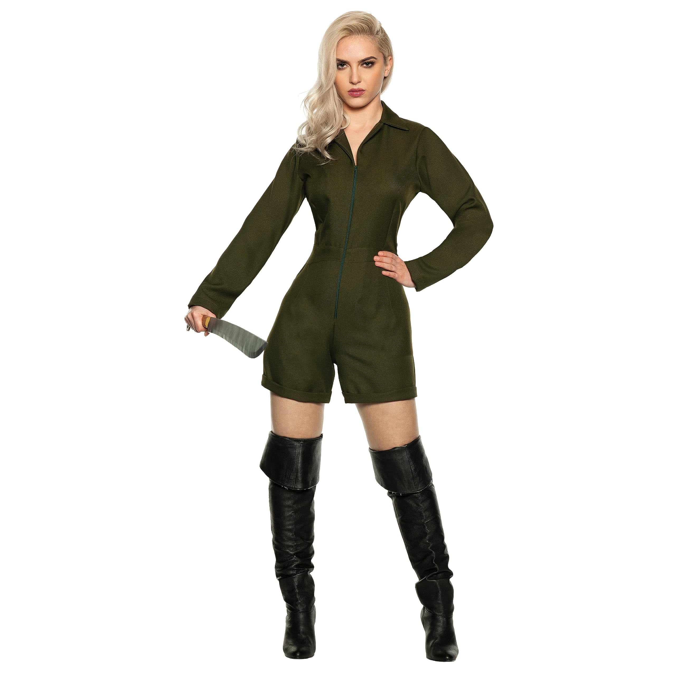 UNDERWRAPS Womens Horror Jumpsuit Costume - Khaki Serial Killer Horror ...