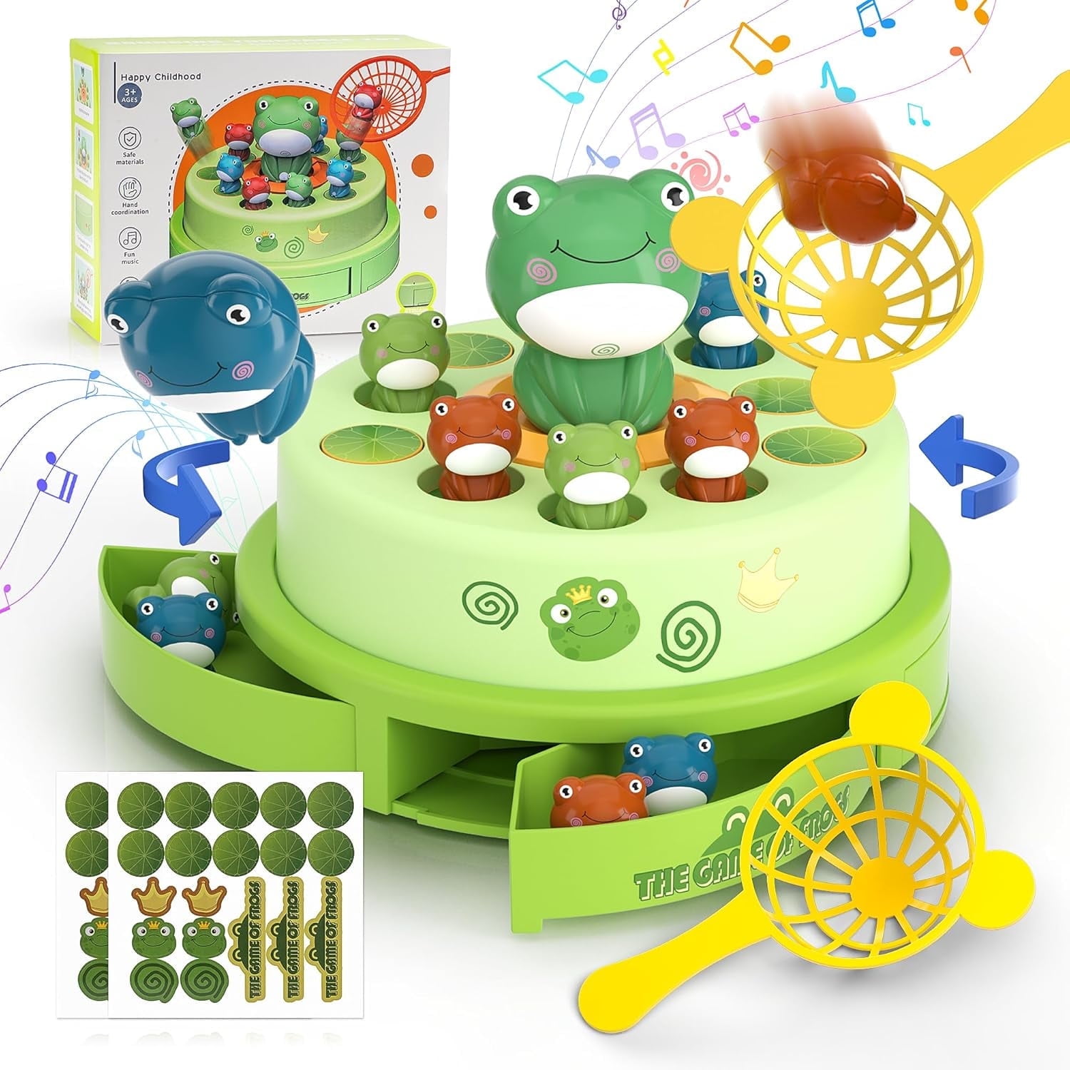 UNEEDE Frog Bounce and Catch Game Toys,Popping Board Games for Kids Age ...