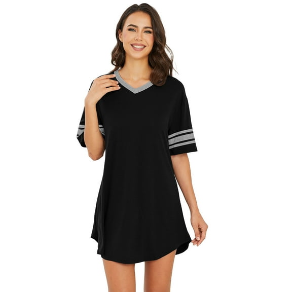 Censtreet Nightgowns for Women Short Sleeve Night Gown Soft Sleep ...