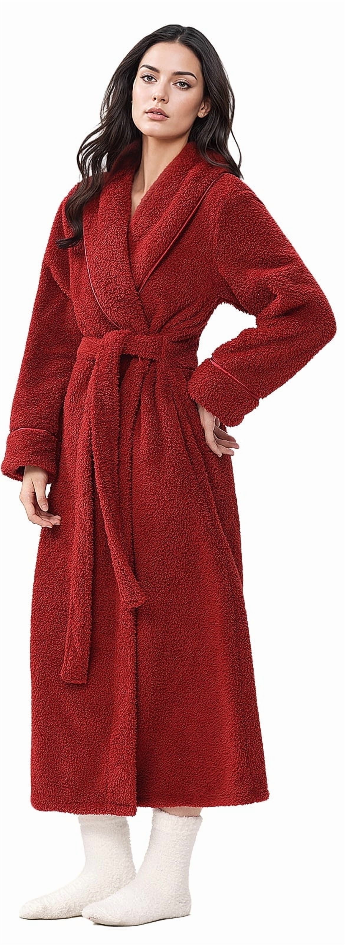 UNEEI Robes for Women,Fluffy Fuzzy Cozy Warm Lightweight Housecoat ...
