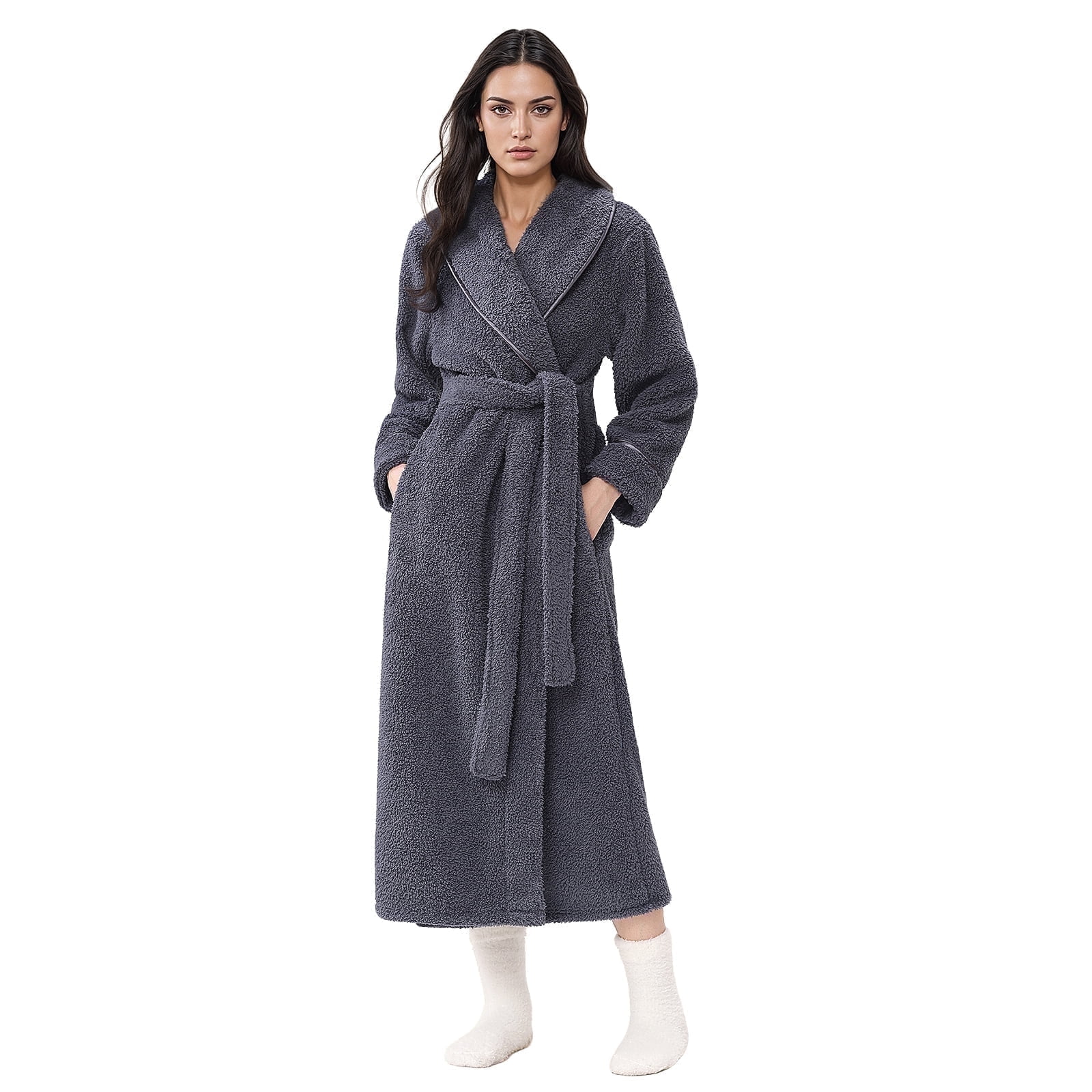 UNEEI Robes for Women,Fluffy Fuzzy Cozy Warm Lightweight Housecoat ...